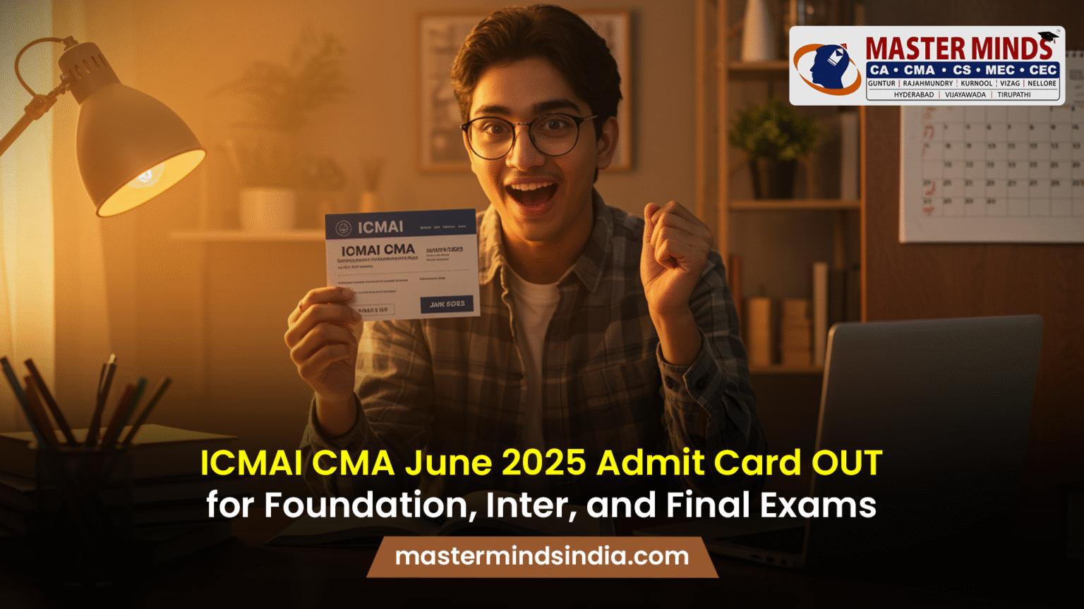 ICMAI CMA June 2025 Admit Card OUT for Foundation, Inter and Final Exams